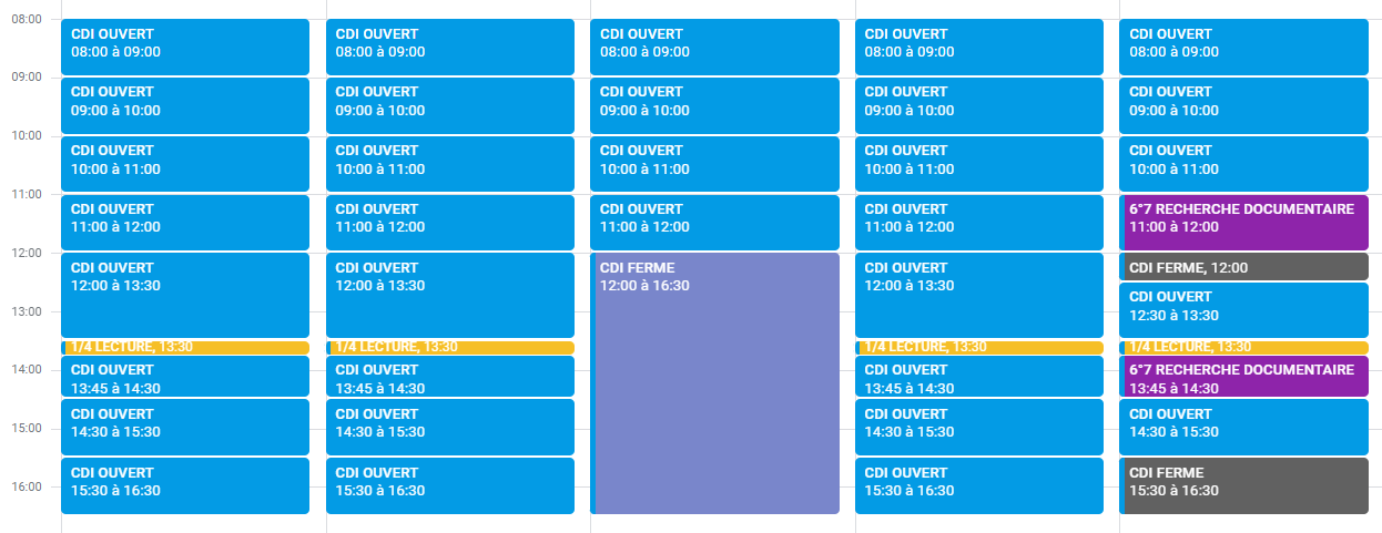 Planning du CDI | Genially