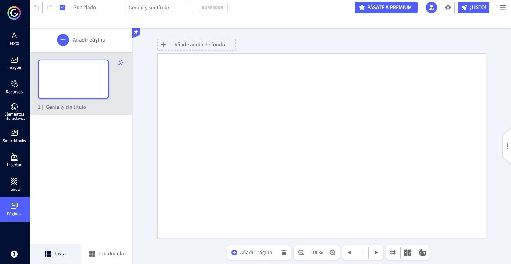Interfaz de Genially | Genially