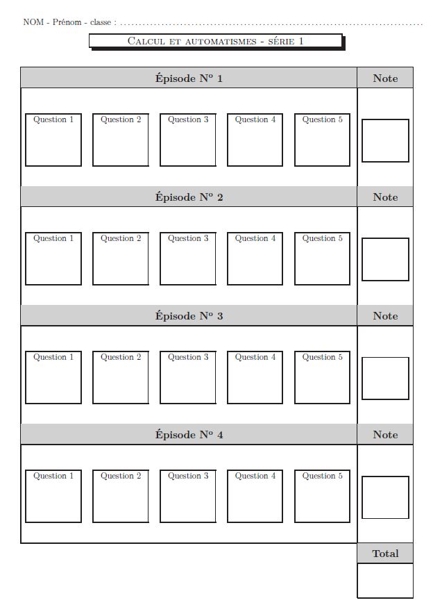 questions flash mathématiques