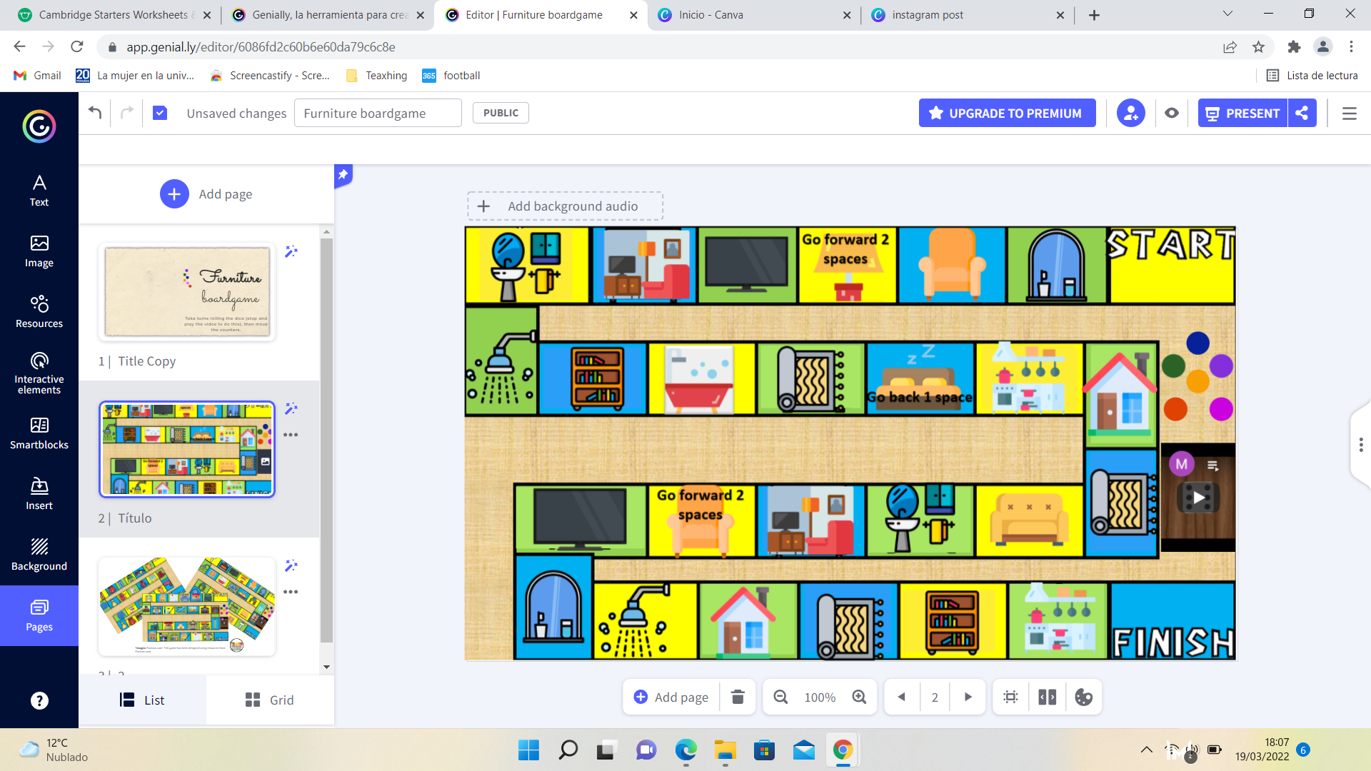 Furniture boardgame | Genially