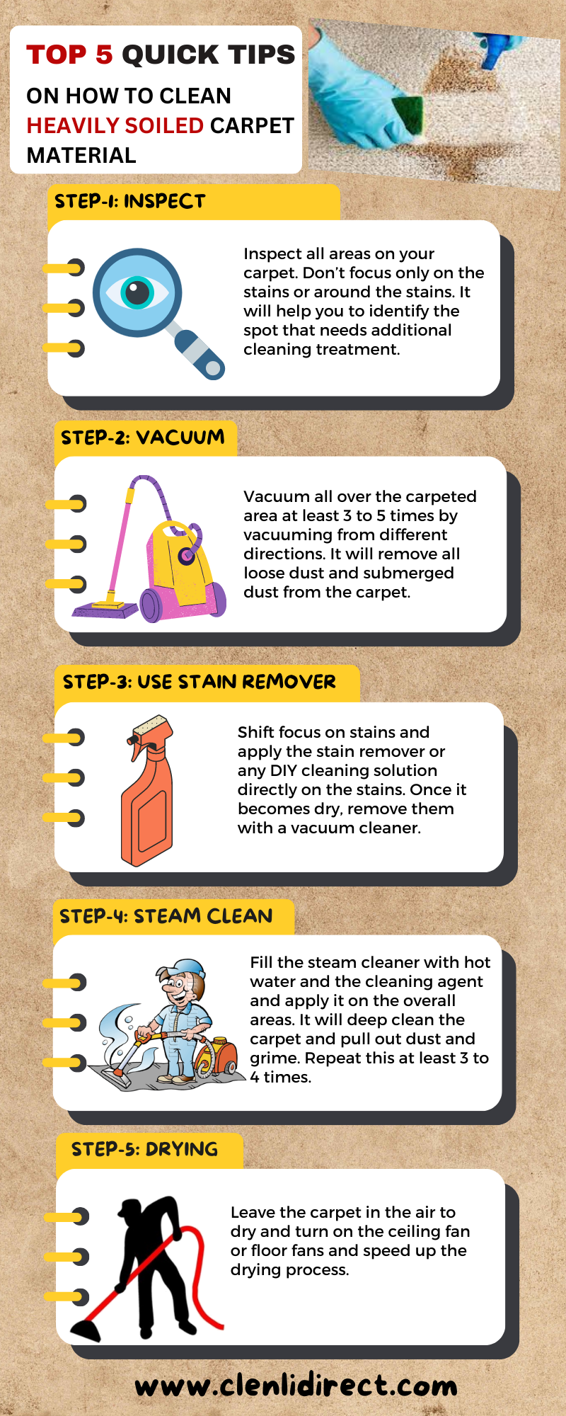 TOP 5 QUICK TIPS ON HOW TO CLEAN HEAVILY SOILED CARPET MATERIAL | Genially