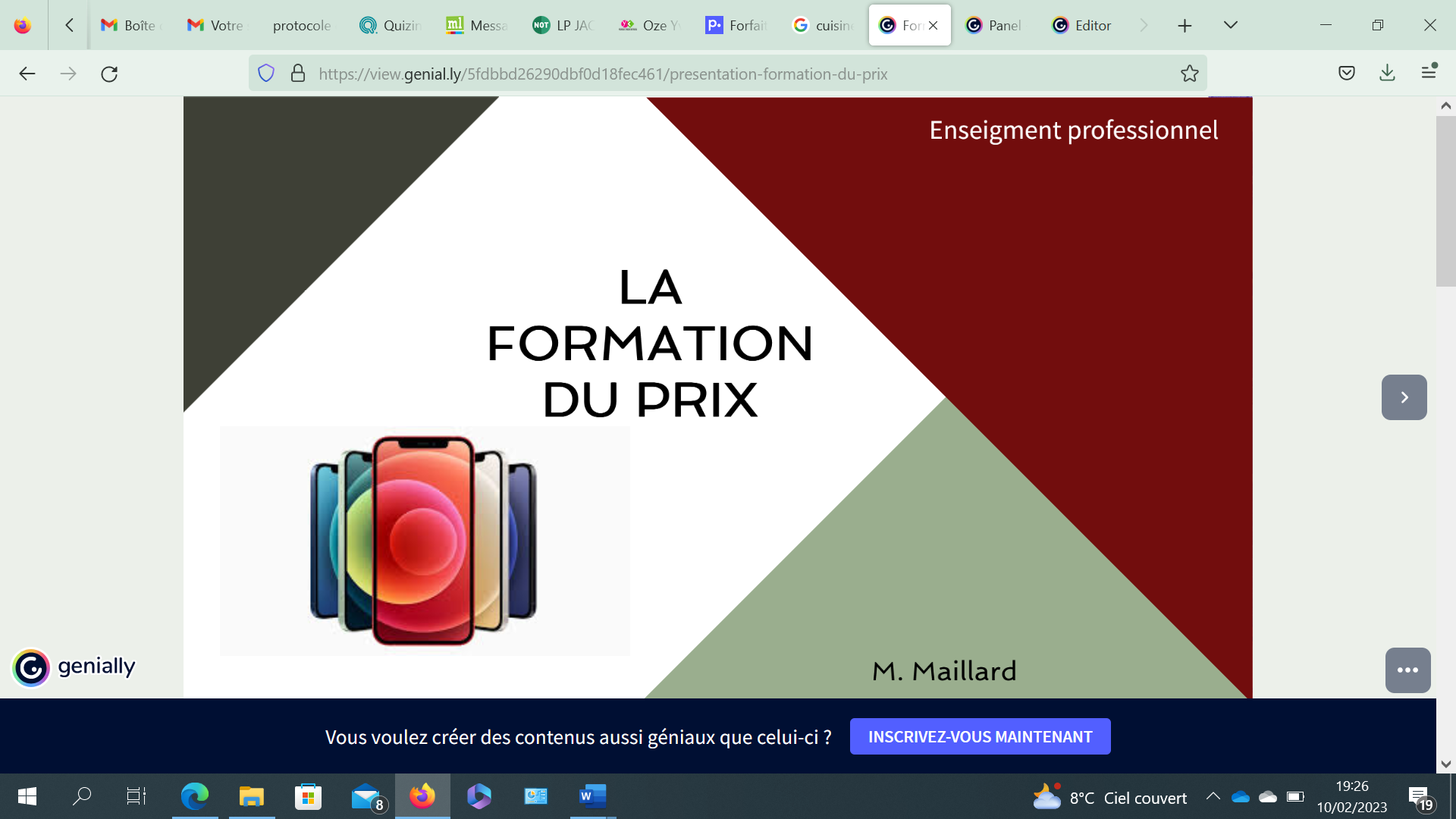 LA FORMATION DU PRIX | Genially