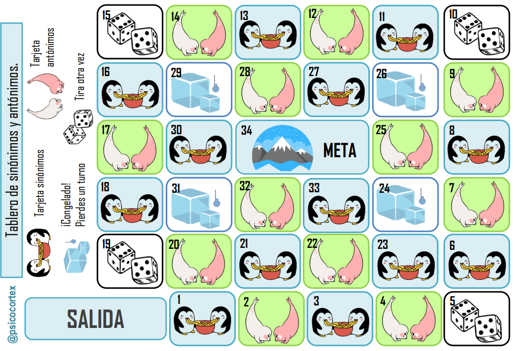 juego oca sinónimos y antónimos