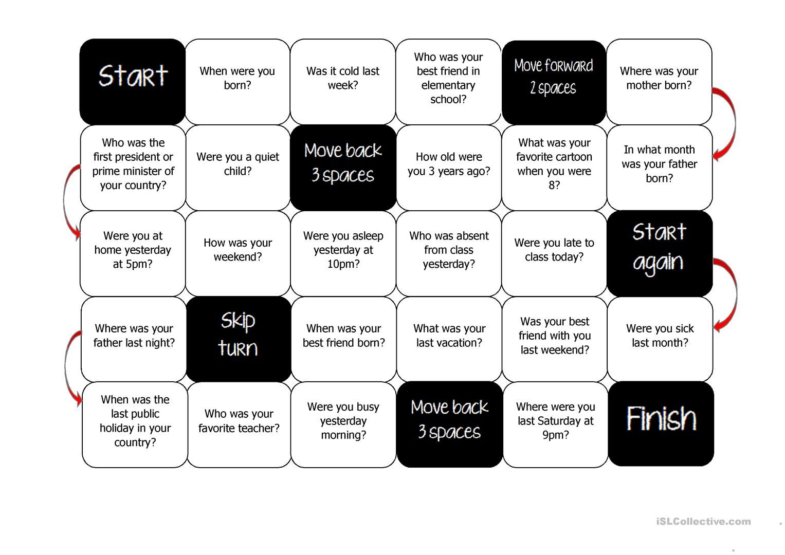 T3_BOARDGAME_PAST SIMPLE_WAS_WERE | Genially