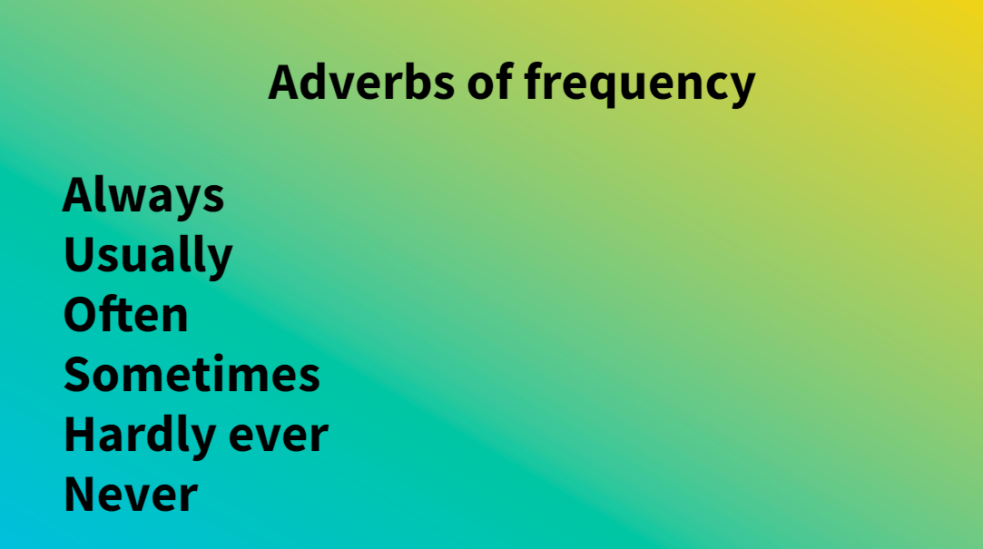 Adverbs of frequency