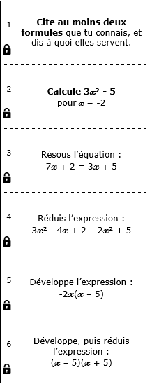 Mémo calcul littéral