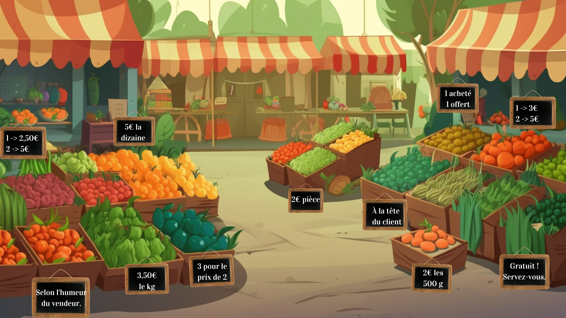 Au marché | Genially