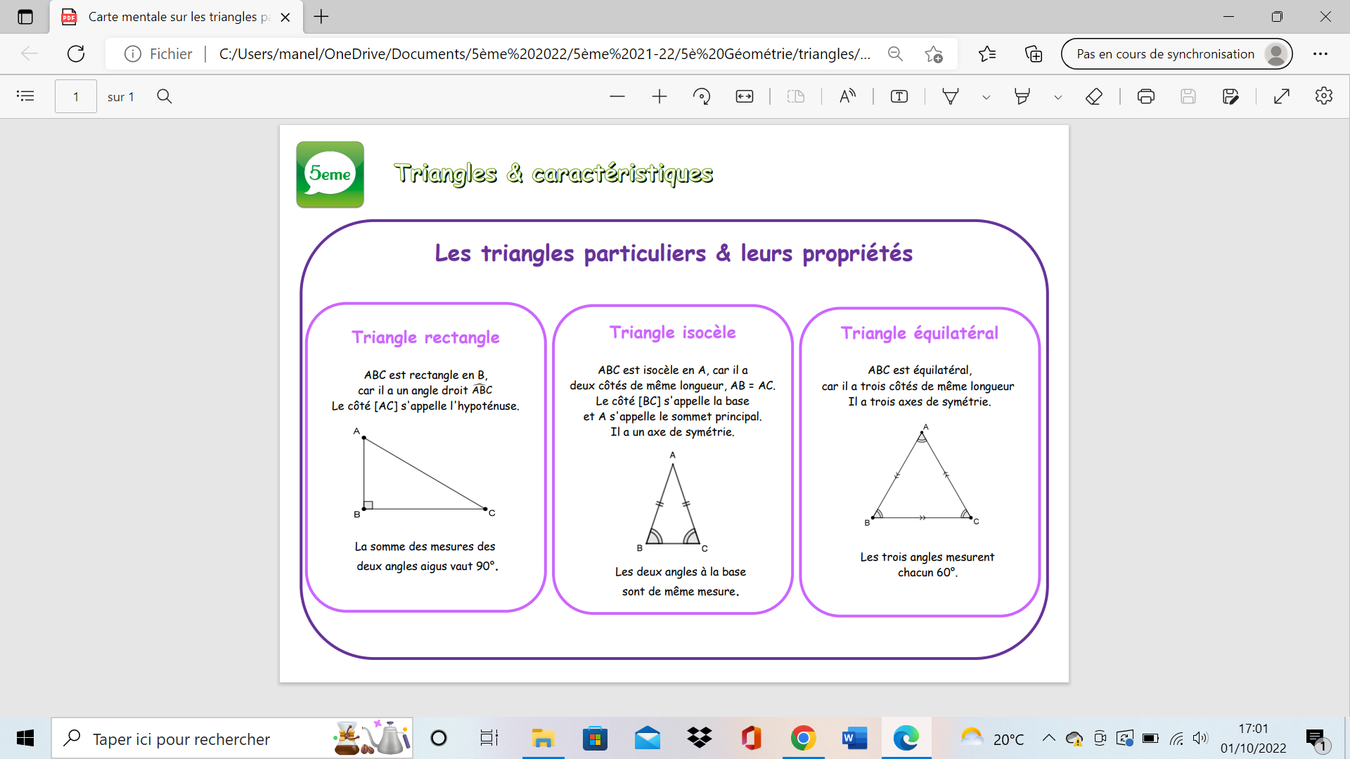 classe virtuelle Inégalités triangulaires | Genially