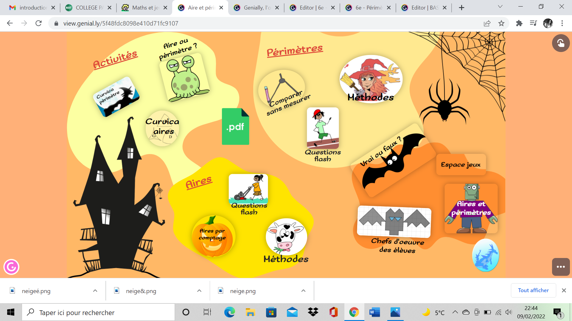 Aire et périmètre créé par Mme AZIZA