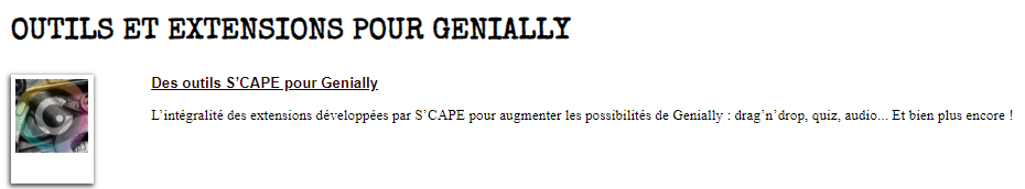 Où trouver les extensions de S'cape ? | Genially