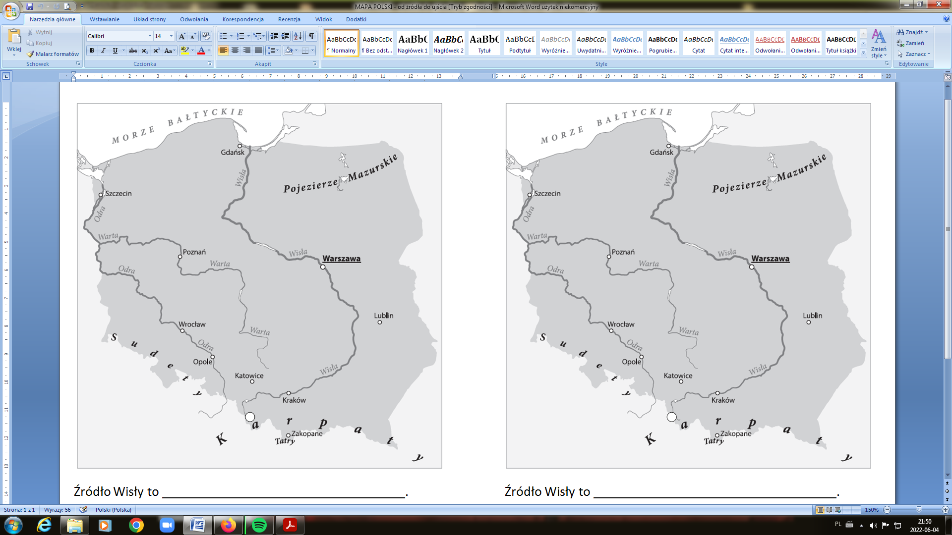 MAPA POLSKI - Od źródła do ujścia | Genially