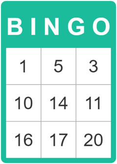 bingo 1-20 part 1