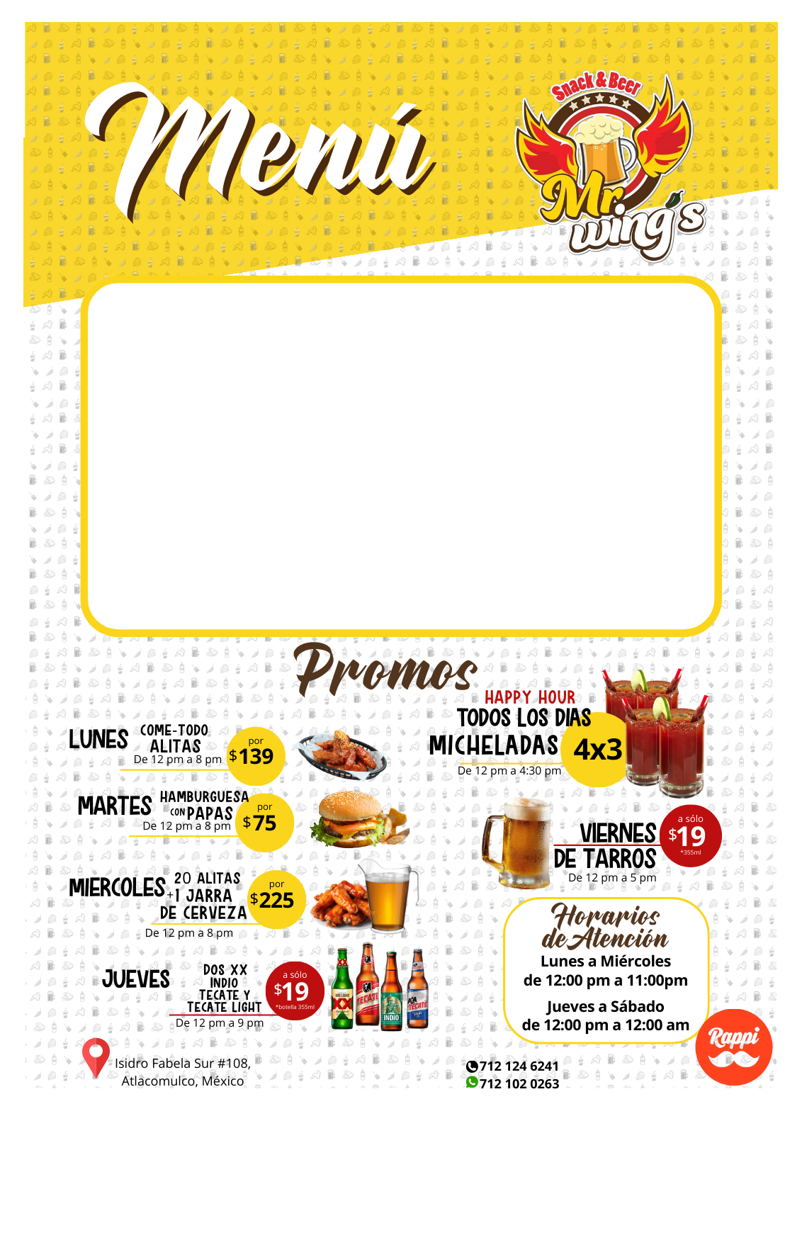 NUEVO Menú MR WINGS