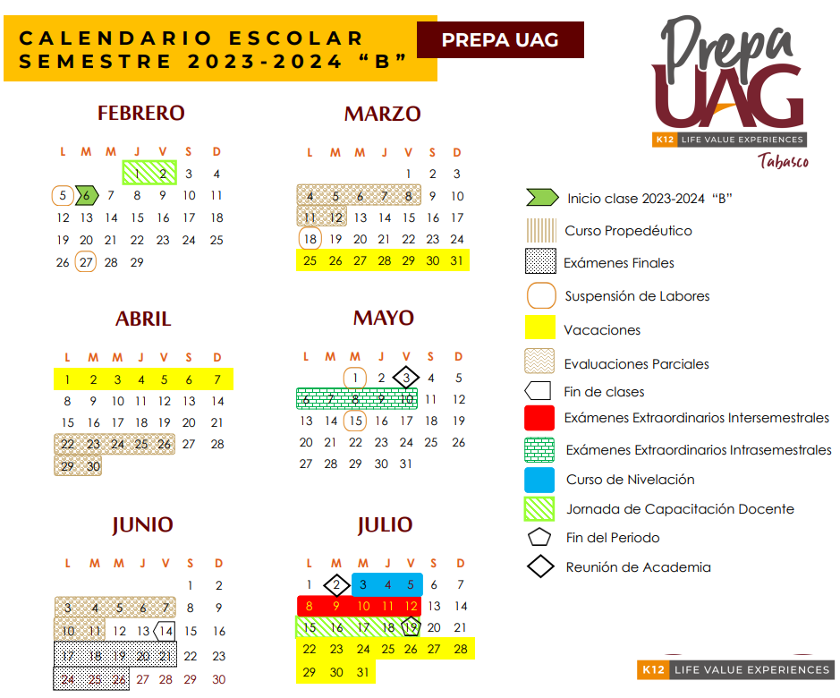 Calendario escolar 2024-01 6 A | Genially