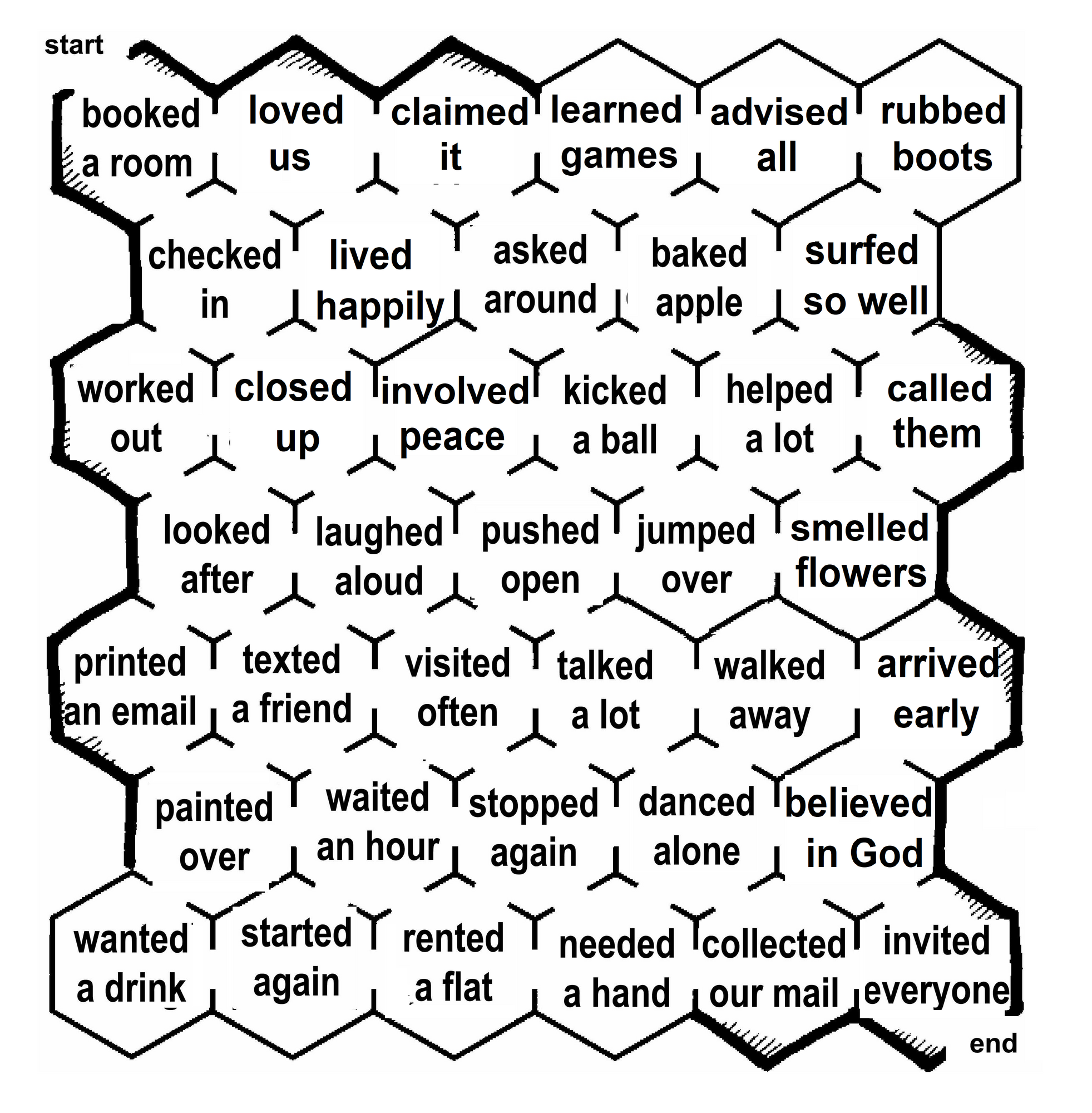 Regular verbs pronunciation maze.