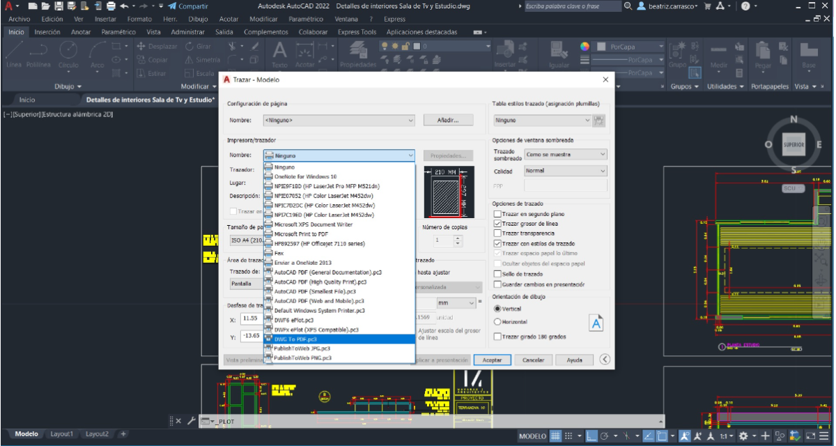 Configuración de impresión en Auto CAD 1