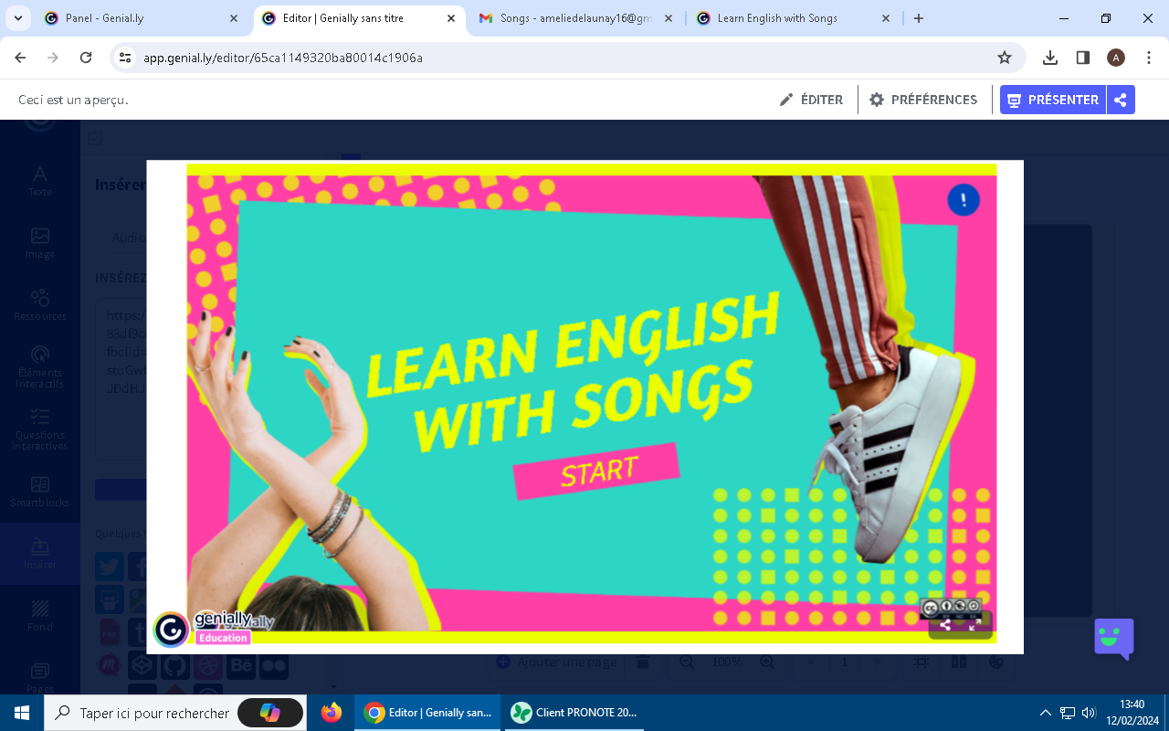 Learn English with songs | Genially