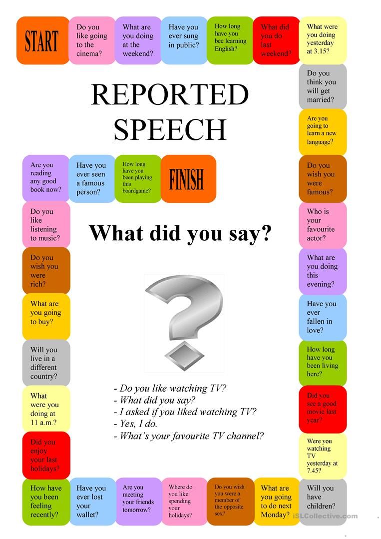 Reported speech game | Genially