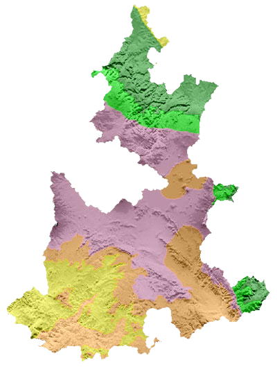 Mapa del estado de Puebla