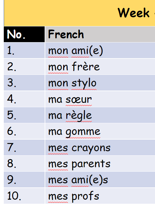 Year-7 French SEE IT revision JWT