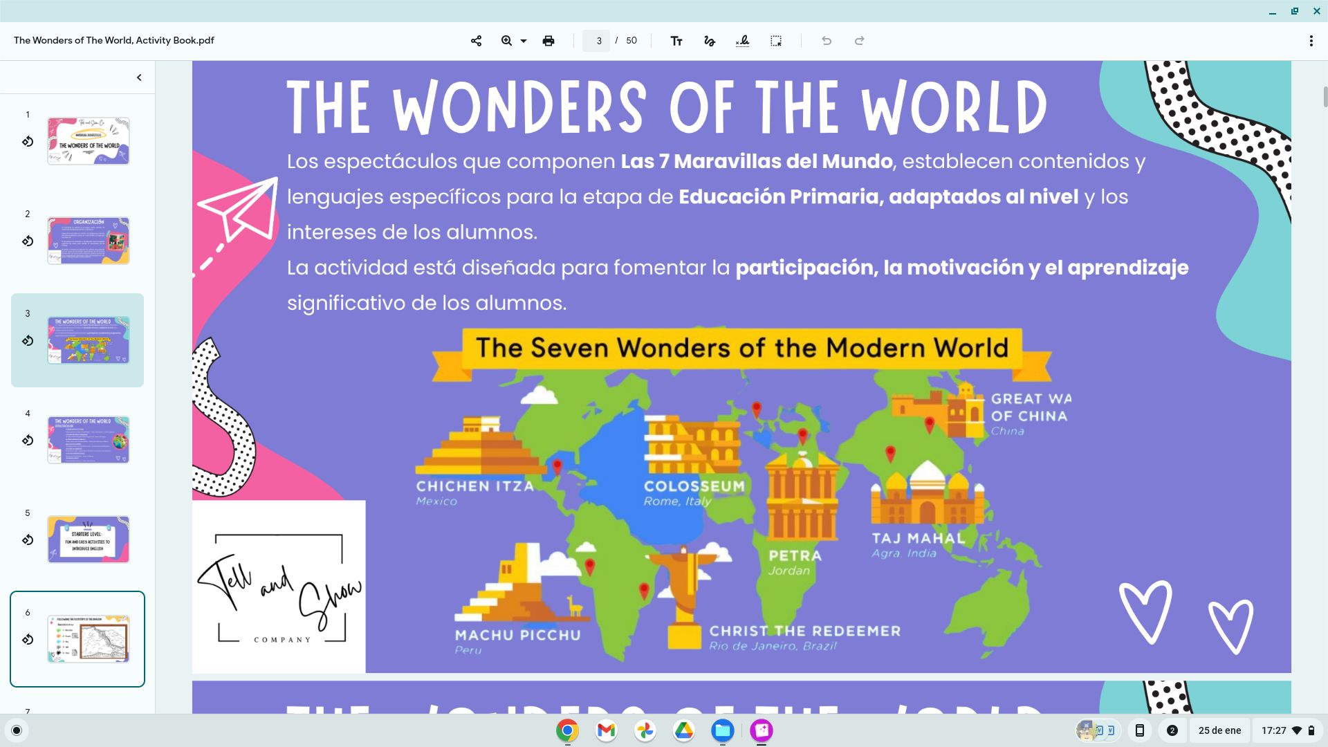 The wonders of the world. English day