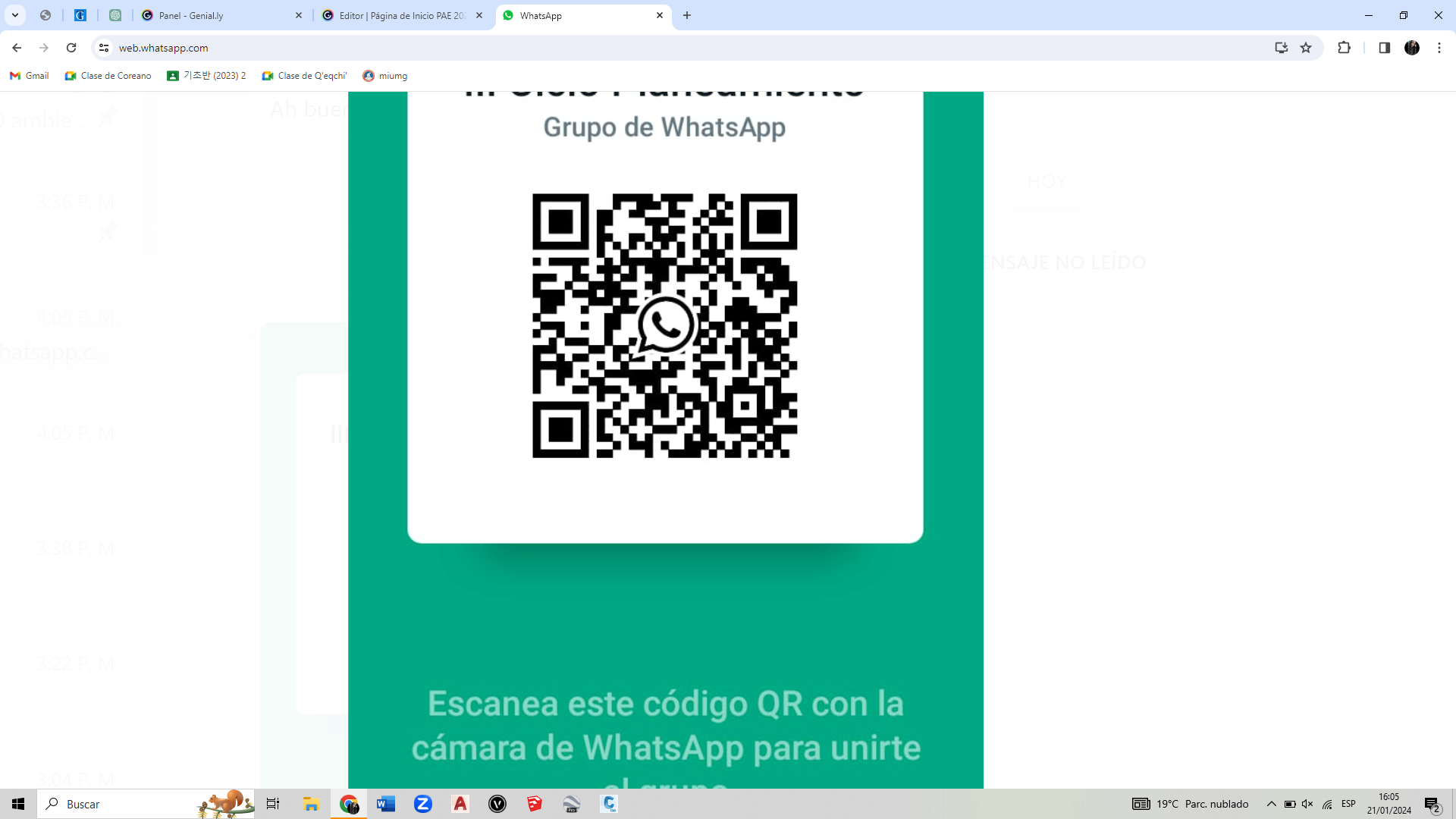 Página de Inicio PAE 2024 | Genially