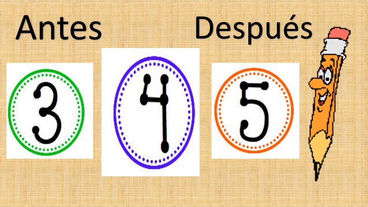 MATEMÁTICA NÚMEROS ANTES, ENTRE Y DESPUÉS