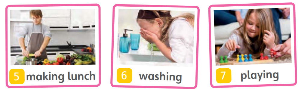 routines, house, present continuous