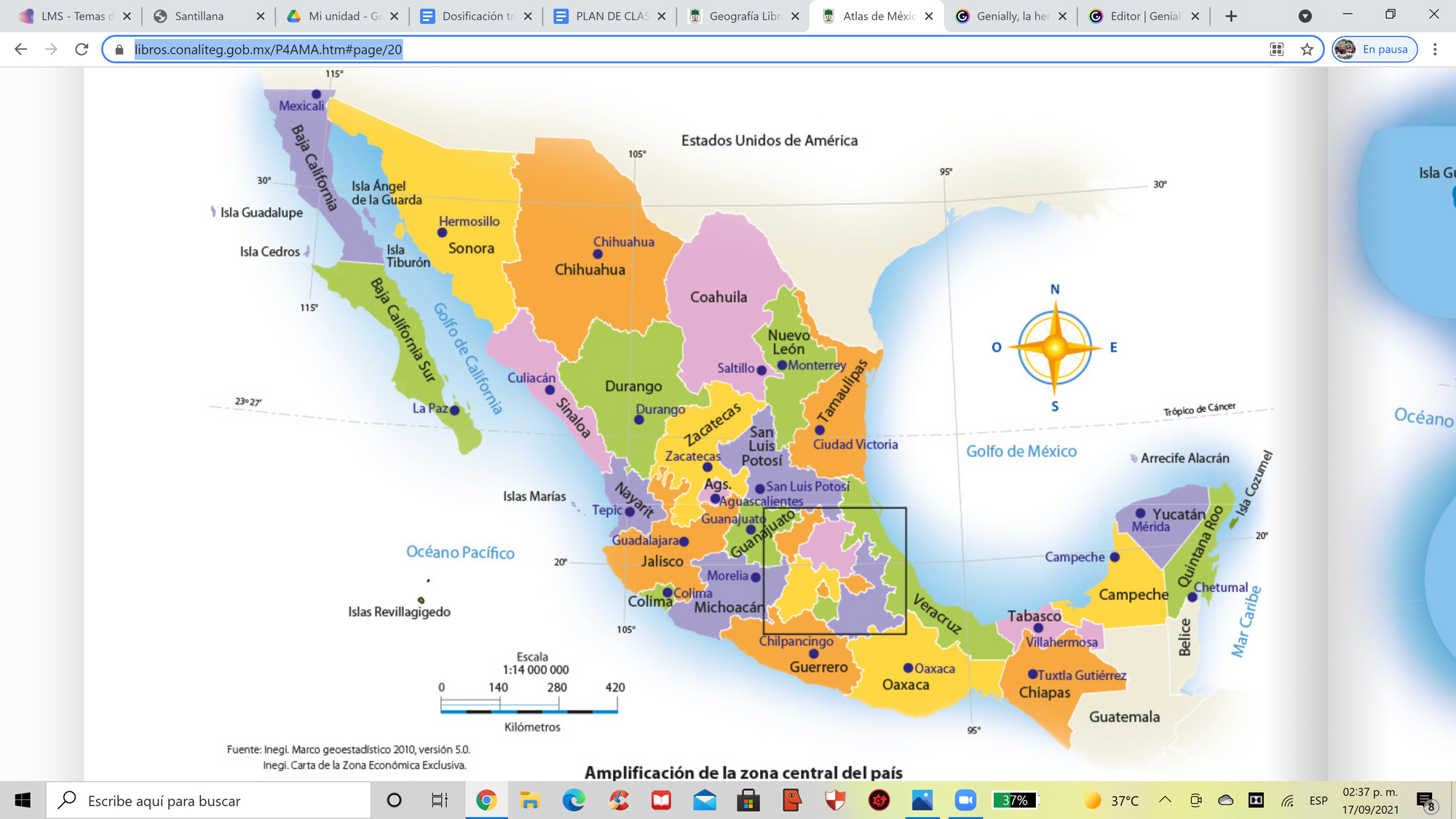 Mapas atlas de México 4to grado