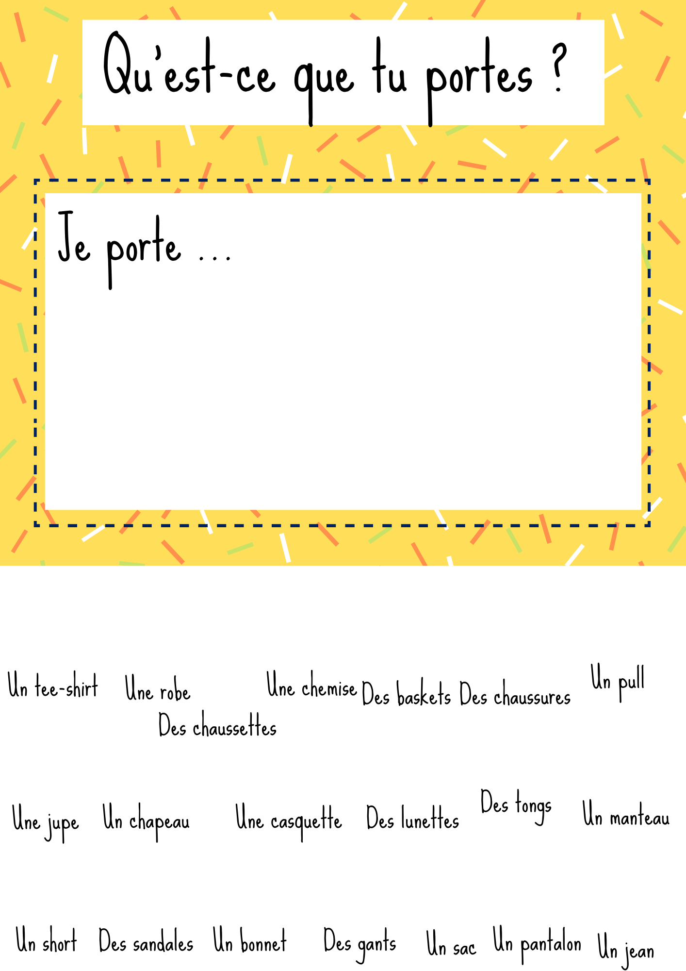 Qu'est-ce que tu portes