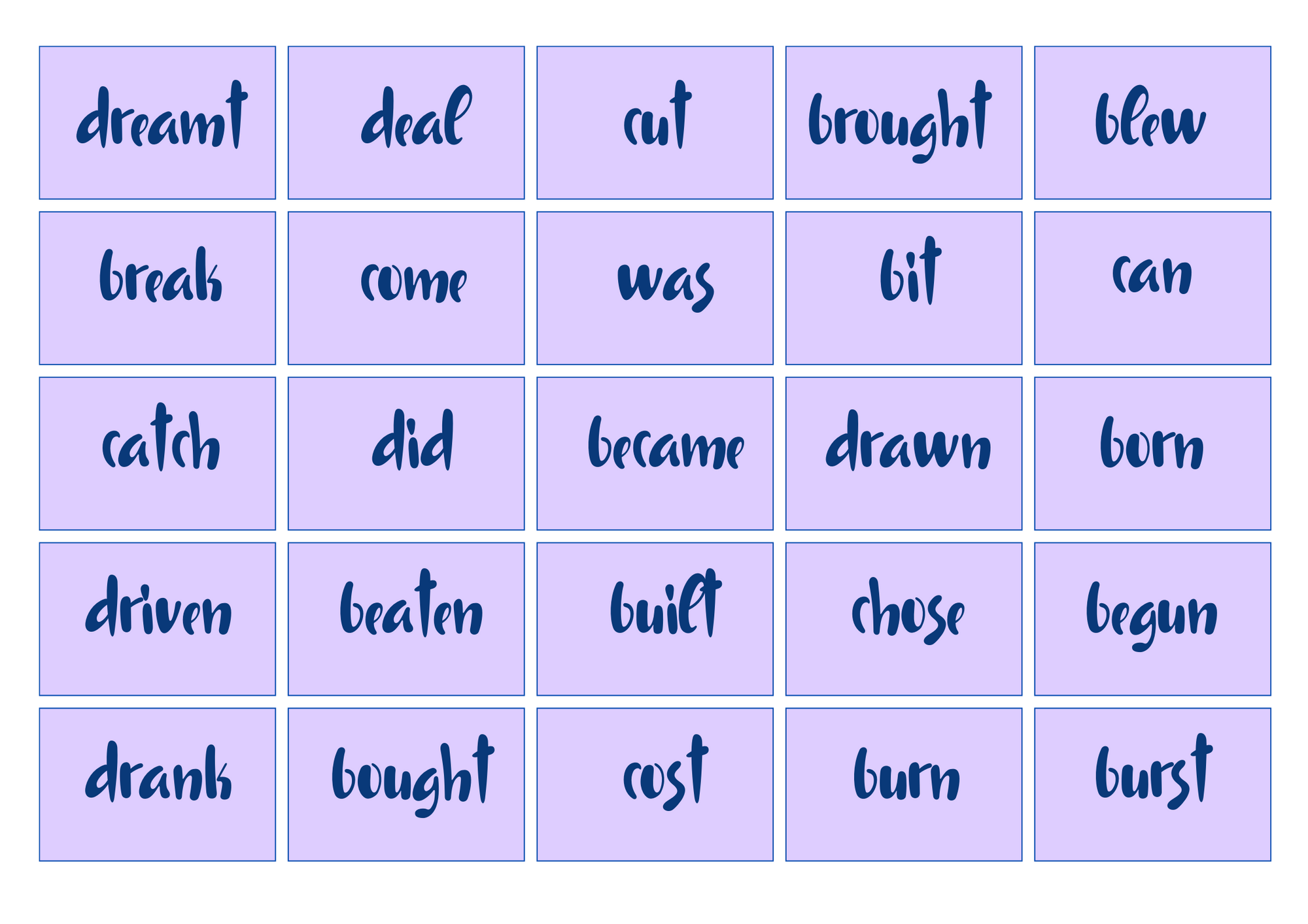 SP7_Irreg verbs (b,c,d) | Genially