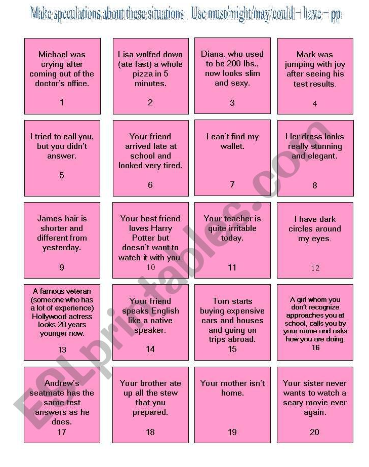 Past and present modals of deduction | Genially