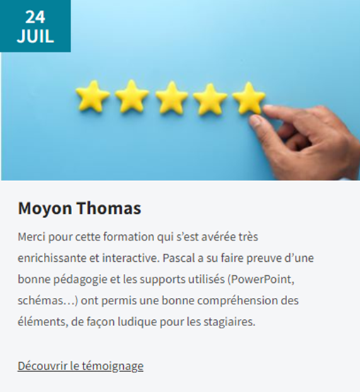 Témoignages formation - PASCAL