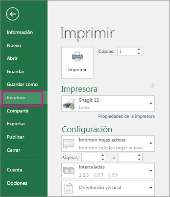 Pasos para imprimir en excel | Genially