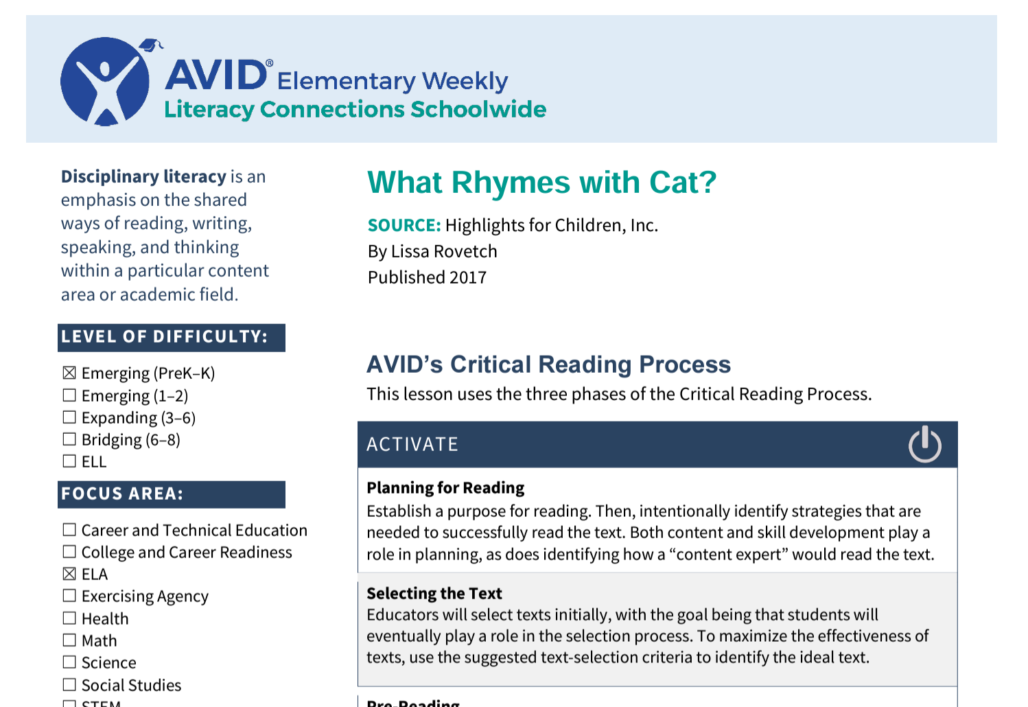 AVID Products Overview | Genially