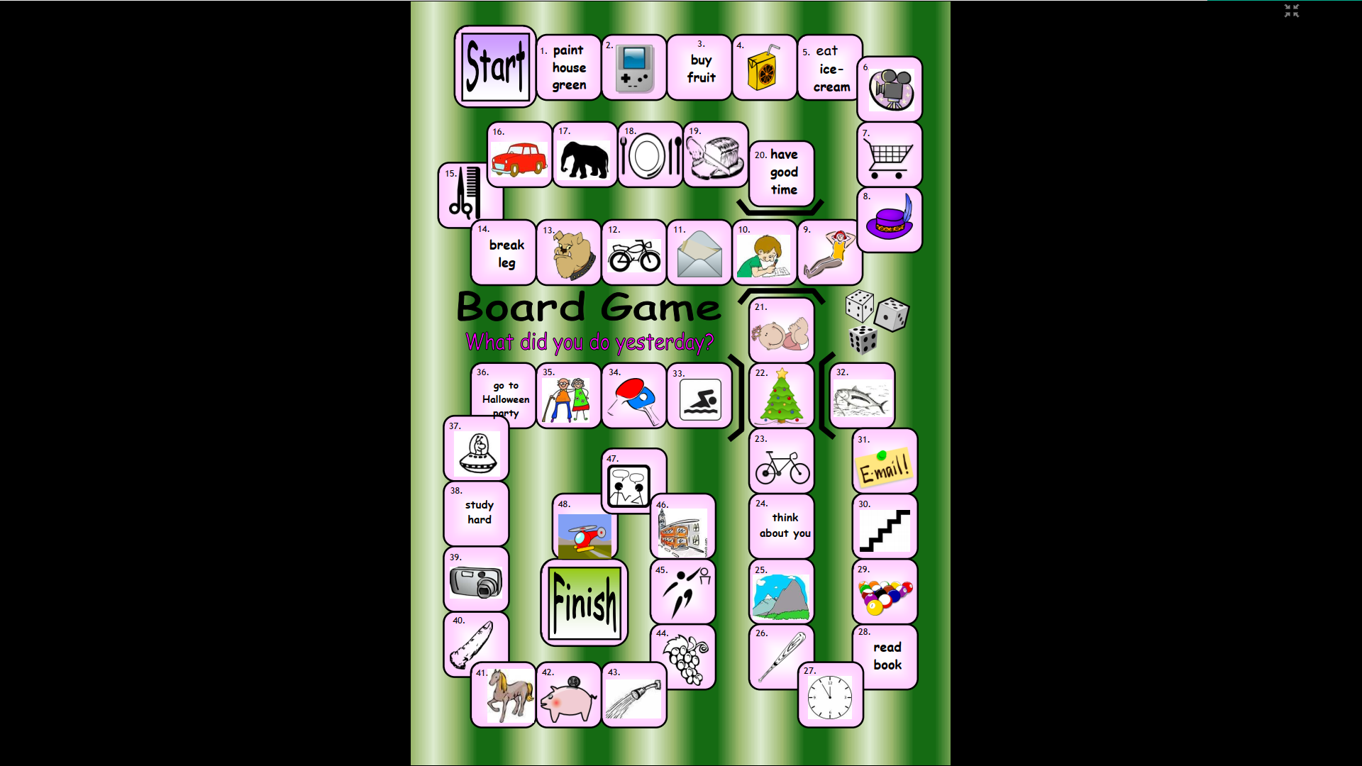 Past simple board game | Genially