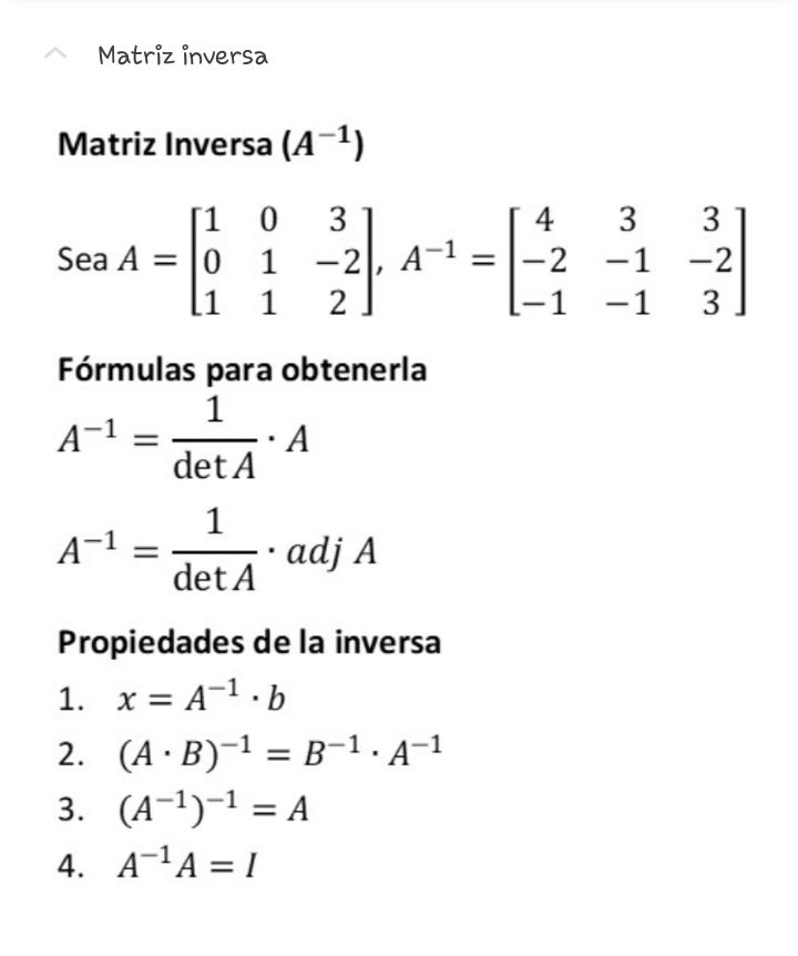 INVERSA DE LA MATRIZ