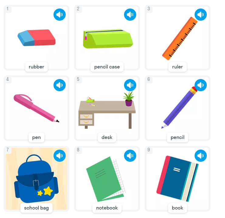 Classroom objects (3 form)