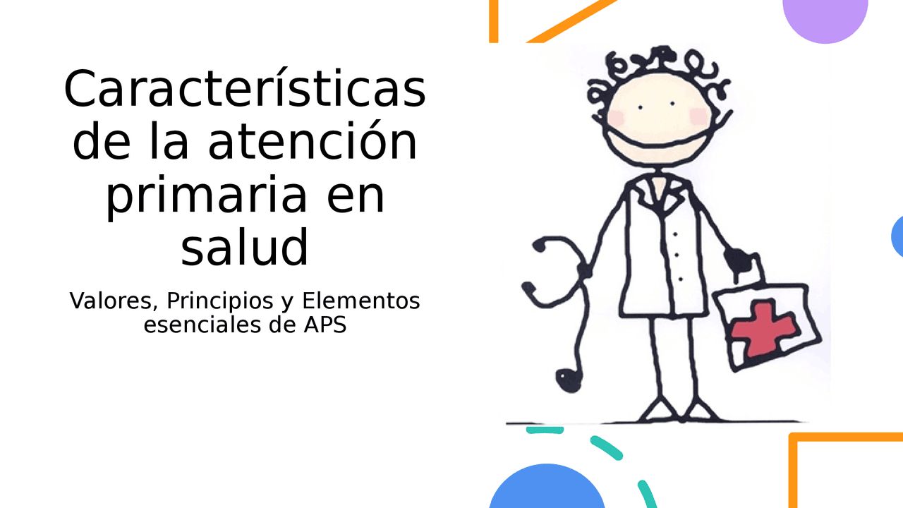 Características, elementos, valores y principios de la APS. | Genially