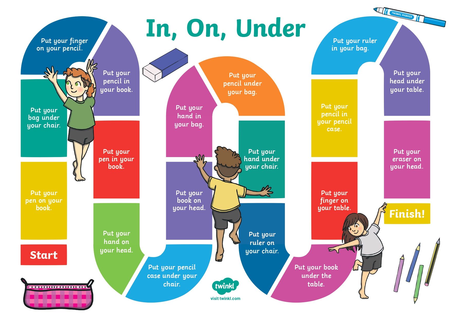 Prepositions of place for kids (in/on/under) | Genially