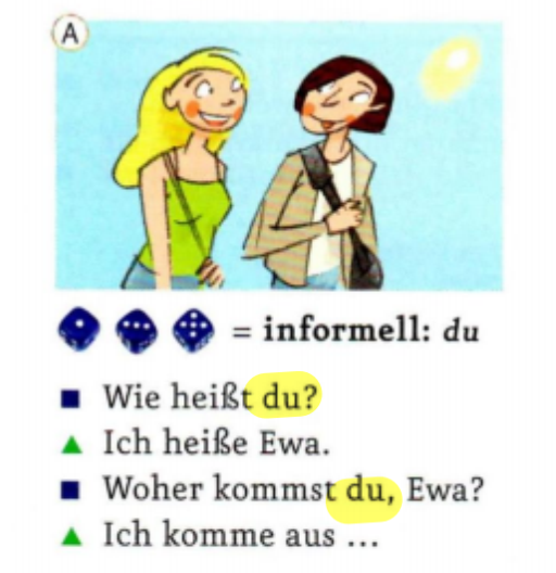 Menschen A1.1 L1 du oder Sie Aktionsseite