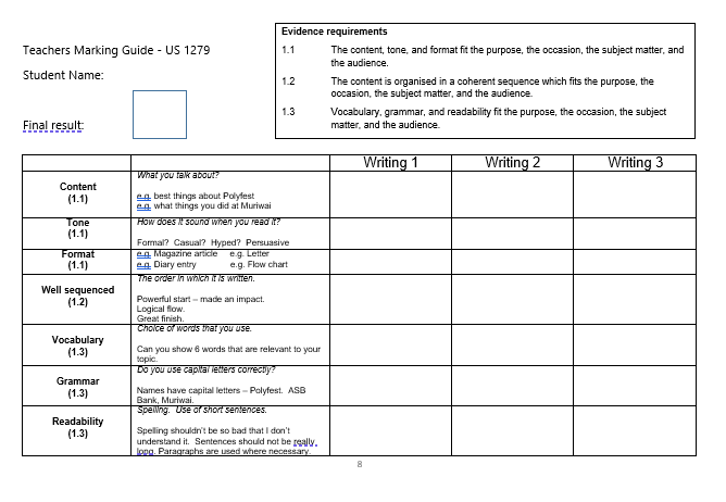 US 1279 Writing in English