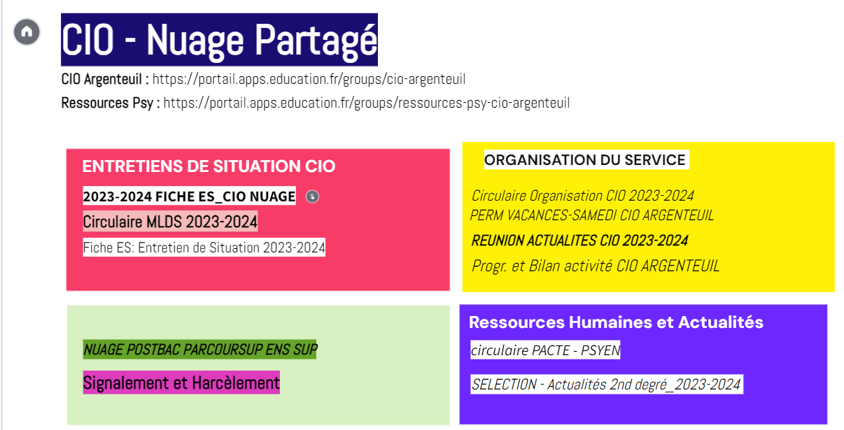 Memento CIO Argenteuil 2023-2024 | Genially