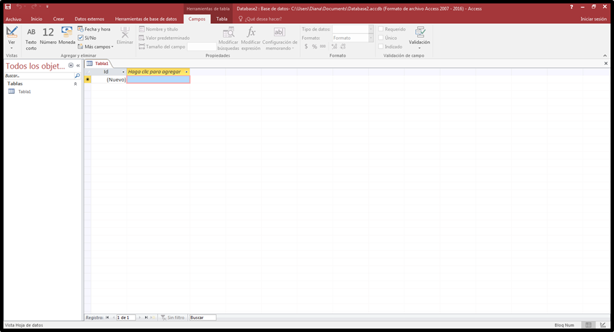 ambiente grafico de Access | Genially