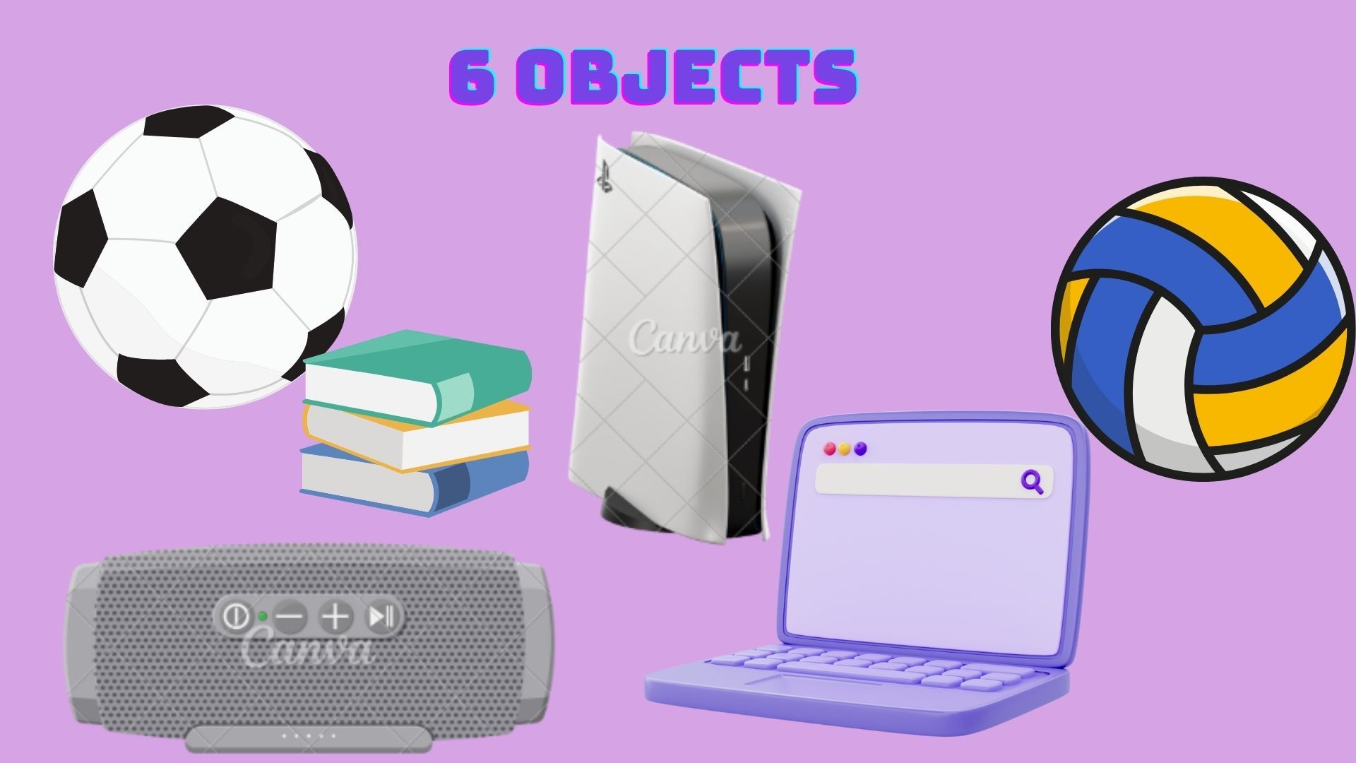 6 objects