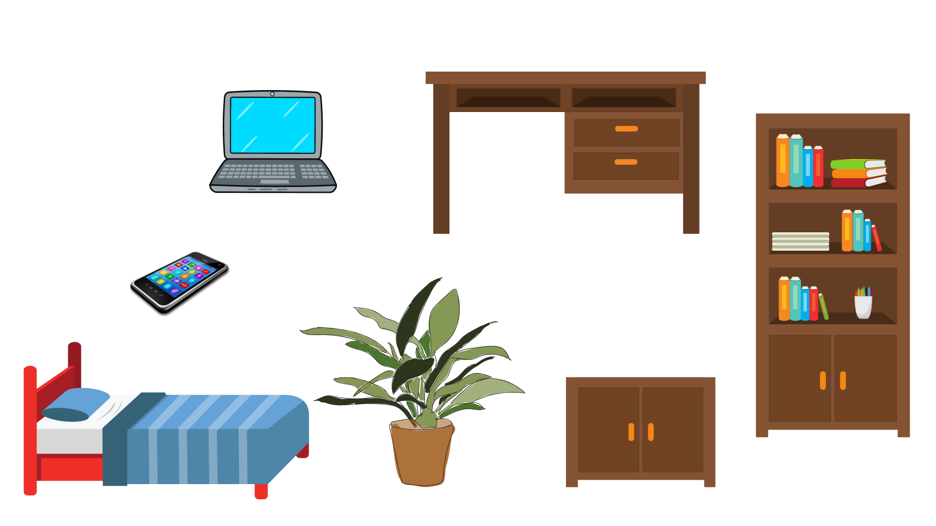 Drag the objects to make the living room | Genially