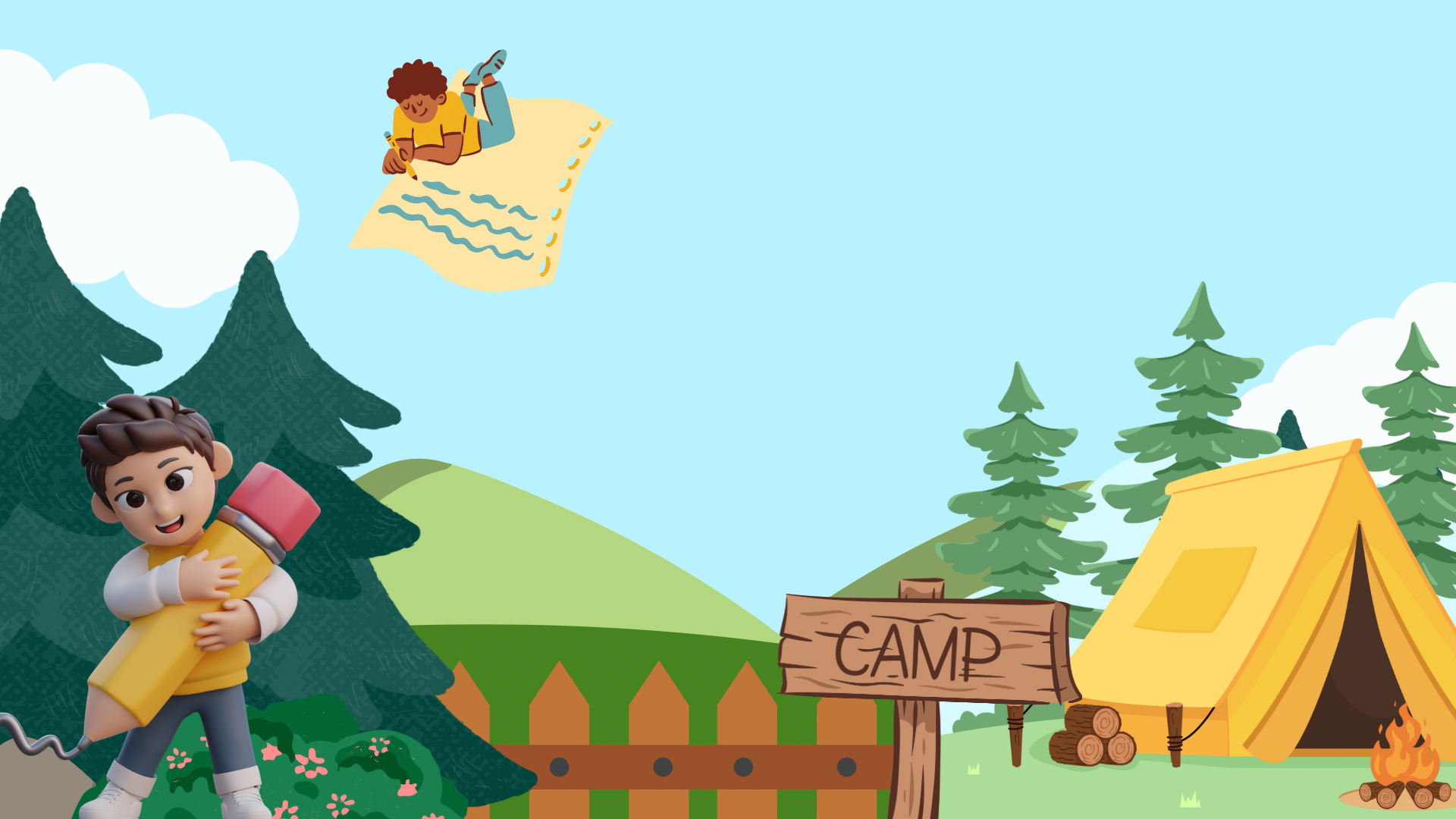 Writing Camping game