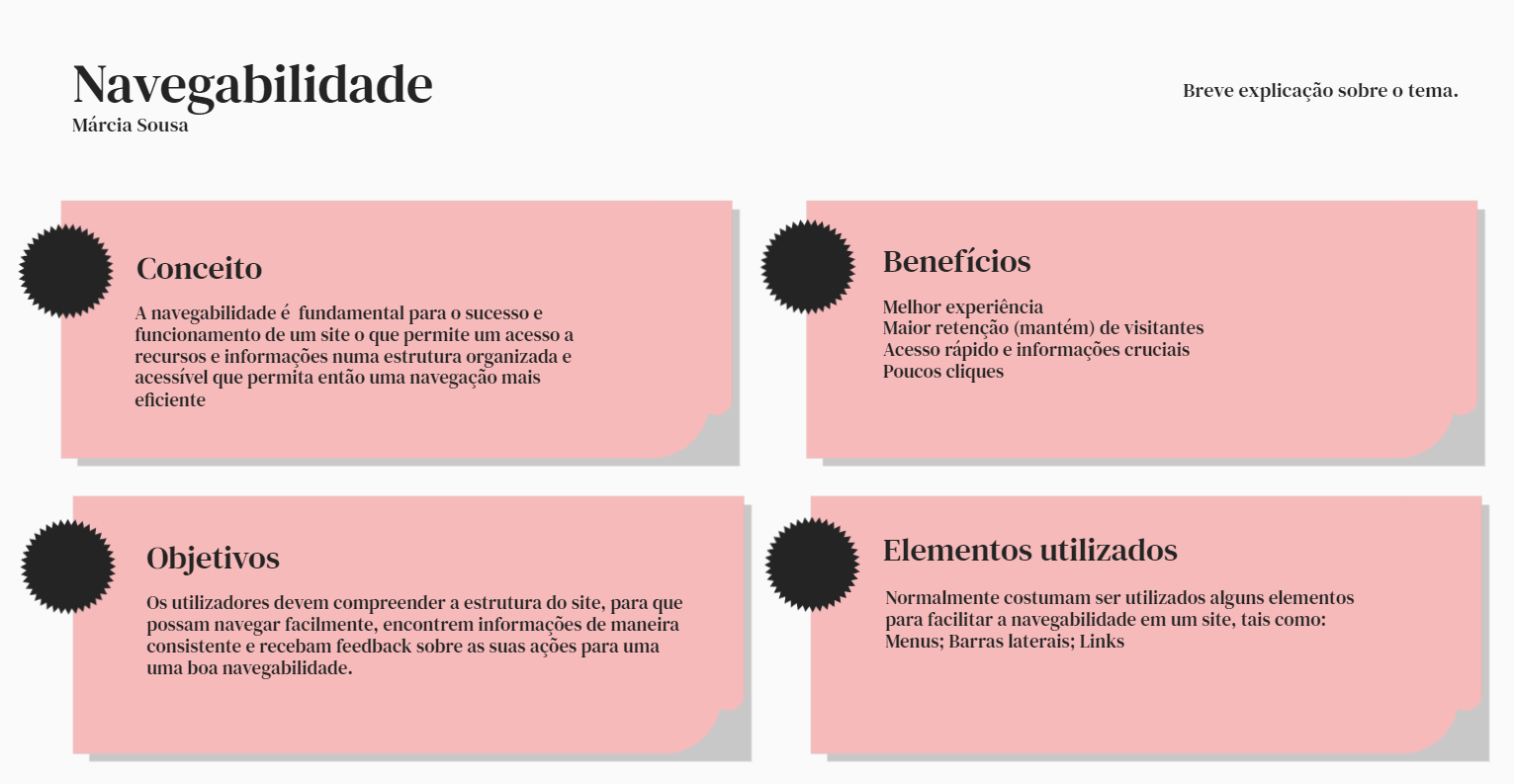 Navegabilidade quiz- Márcia Sousa | Genially