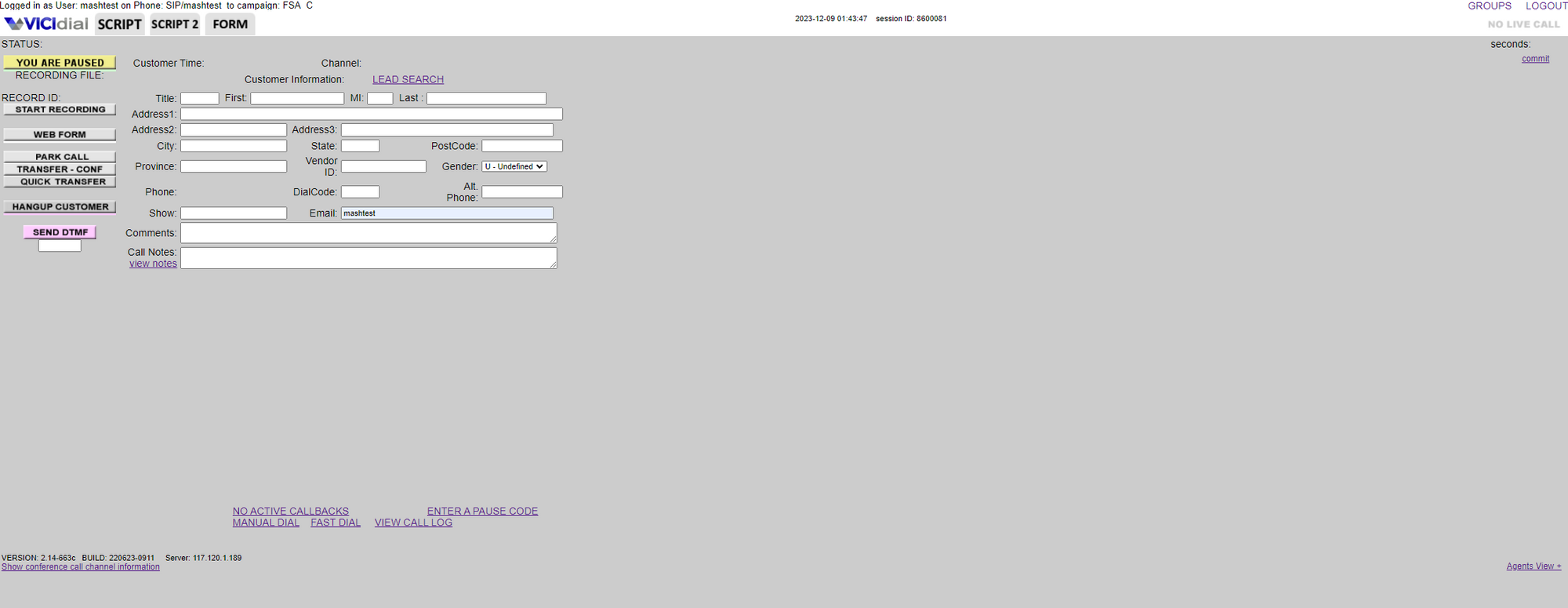 VICI Callback Process