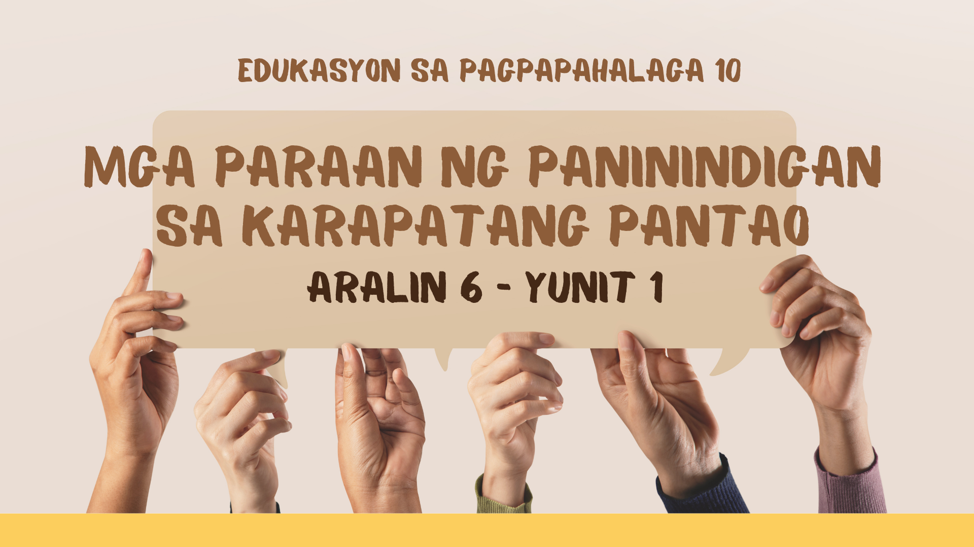Yunit 1 - Aralin 6: Mga Paraan ng Paninindigan sa Karapatang Pantao | Genially